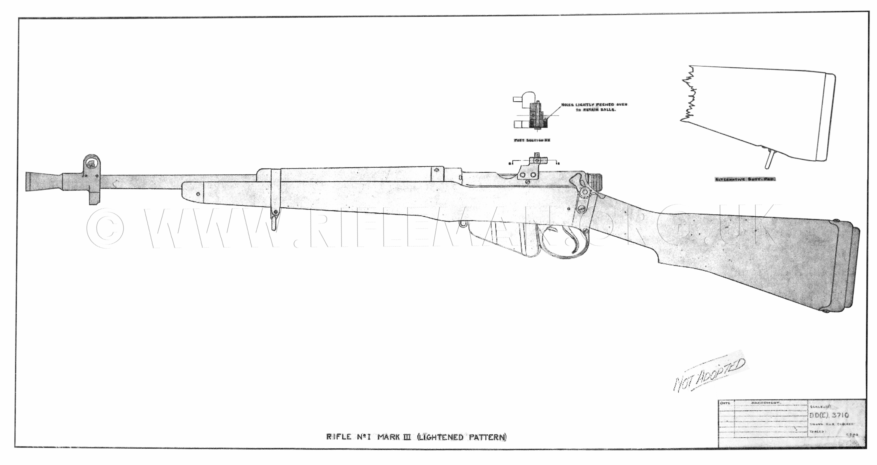 The several Lee-Enfield rifles No.6 shortened and lightened trials rifles